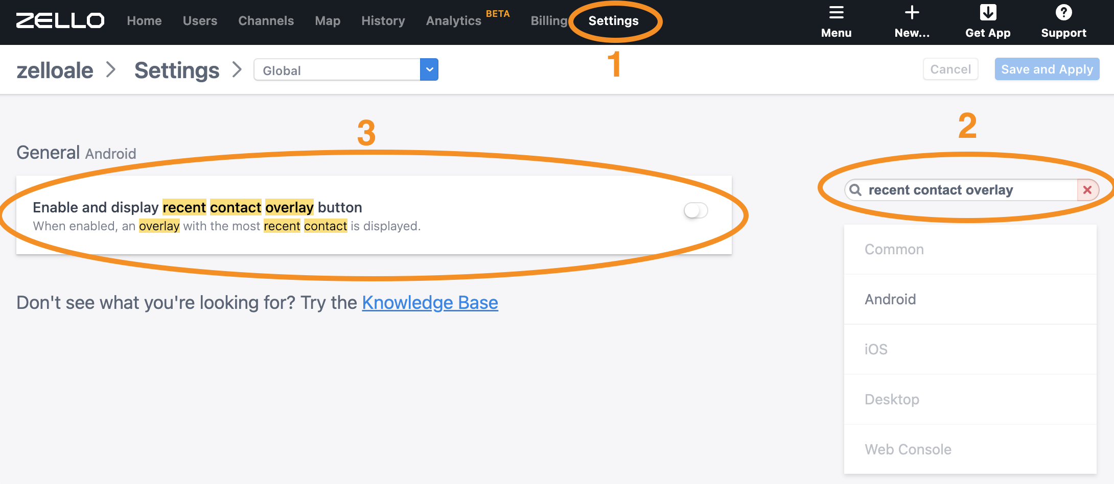 Enabling and using the recent contact overlay button (Android) – Zello Work