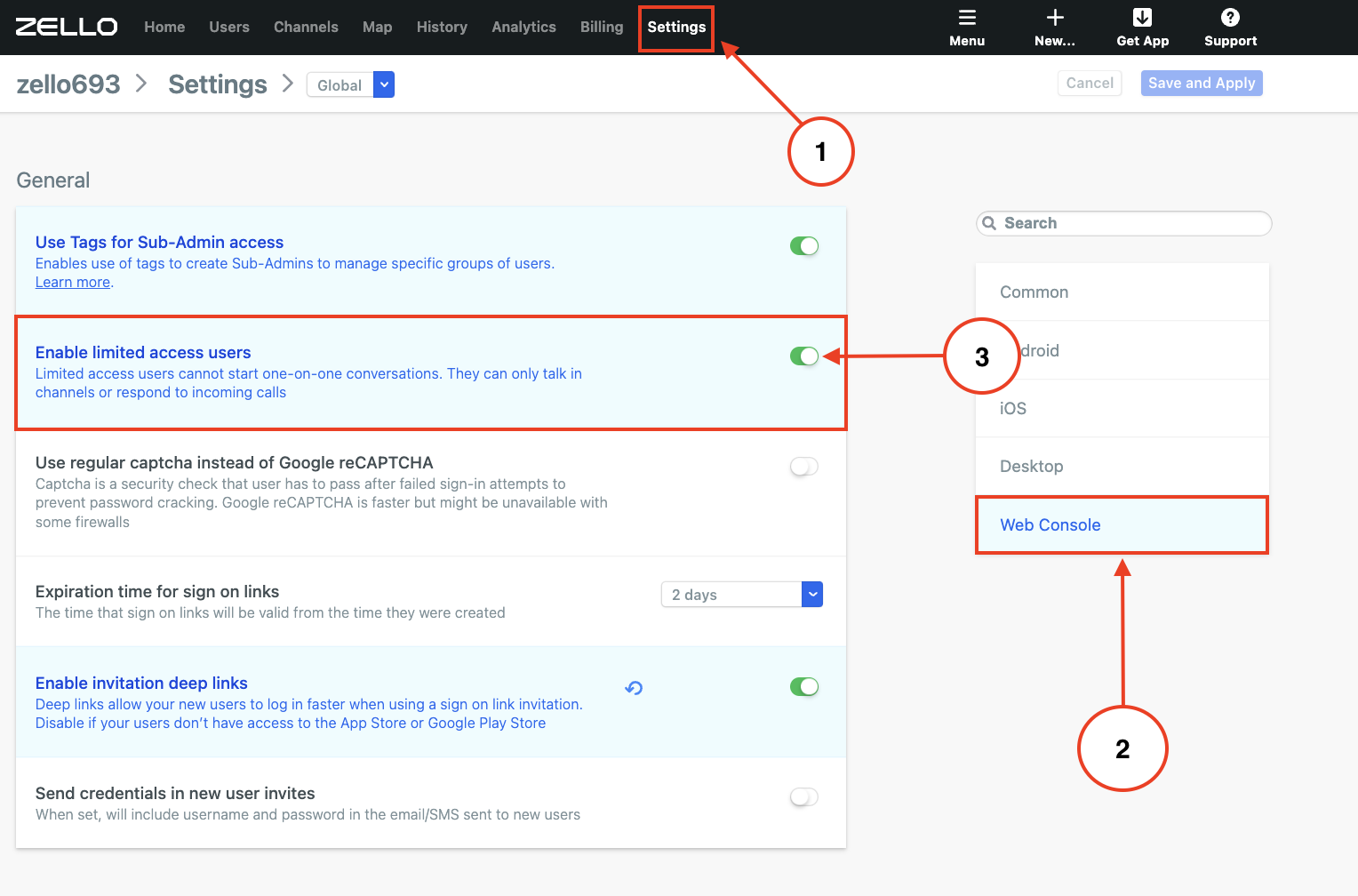 Limited-Access Users – Zello Work