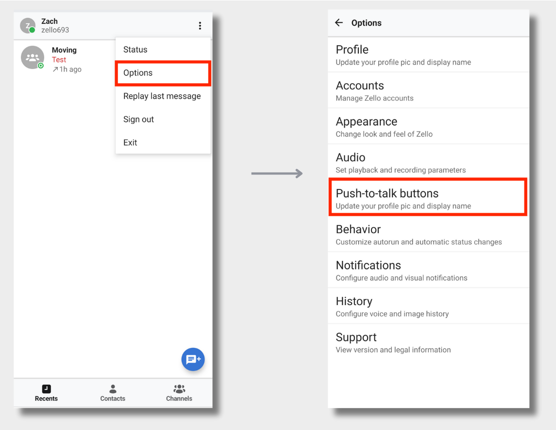 Mapping an External PTT Button (iOS, Android) – Zello Work